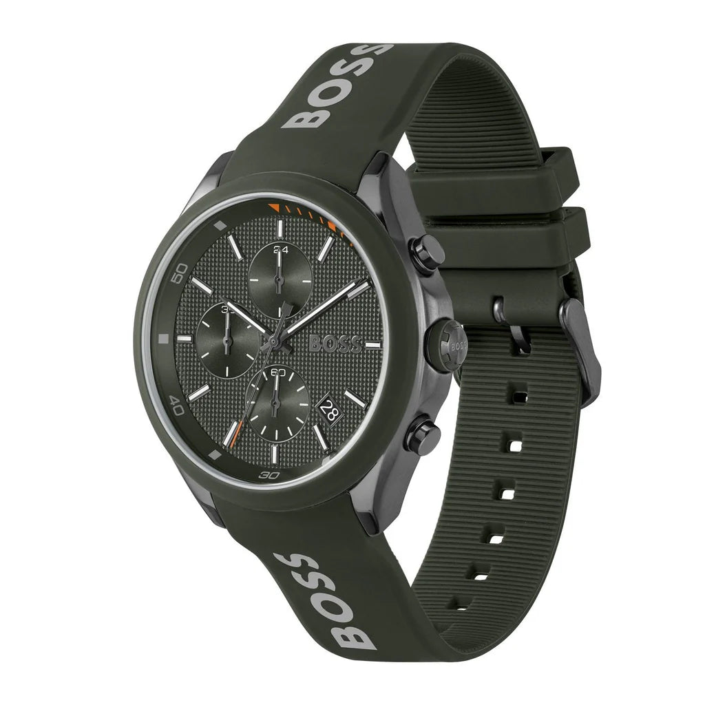 Hugo Boss Velocity Green Dial Green Rubber Strap Men's Watch - 1514060 ...
