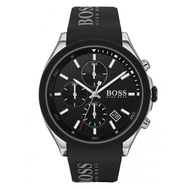 Hugo Boss Velocity Black Dial Black Leather Strap Men's Watch - 151371 ...