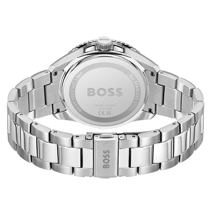 Hugo Boss Runner 3H Light Blue Dial Silver Steel Strap Men's Watch - 1 ...